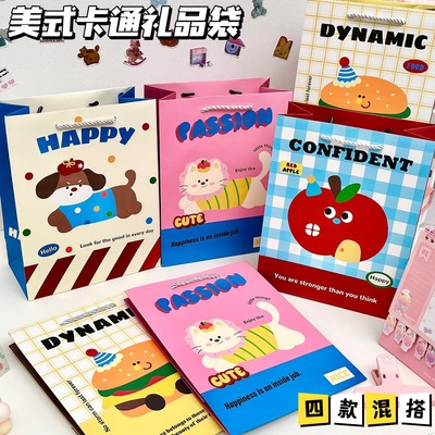 美式卡通混搭礼品袋简约收纳袋子