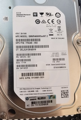 HP 3PAR8000 3.5寸存储硬盘4T SAS K2P87A 810766-001 810881-001