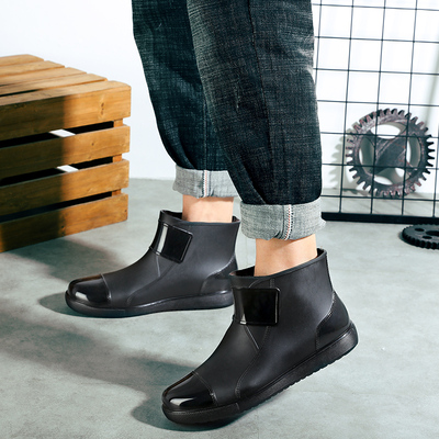 男士短筒时尚厨师防滑耐油胶水鞋