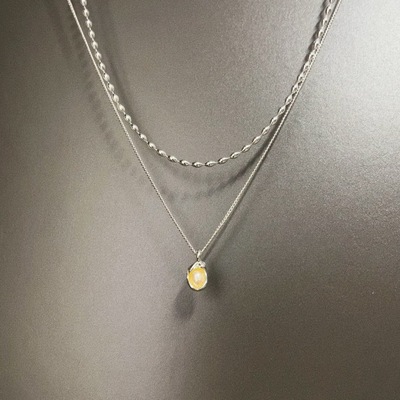 Vintage古着 Pleated pearl beans项链