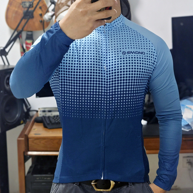 外单撤柜男款速干排汗大网眼菠萝眼夏季长袖短袖自行车骑行服