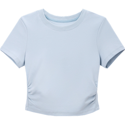 细褶设计短袖T恤海澜优选