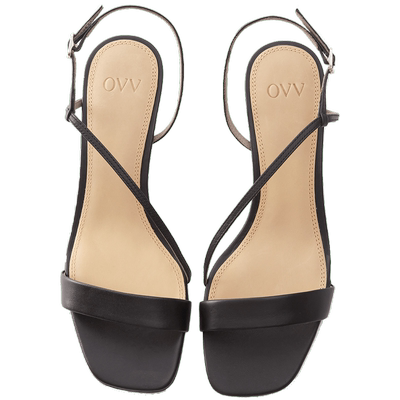 OVV小羊皮细高跟一字带凉鞋