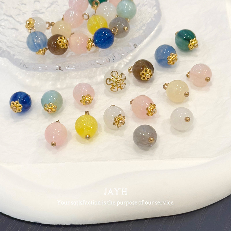 Jay'H仿玉石中式花托珠扣复古国风旗袍香云纱衬衫衬衣唐装汉服扣