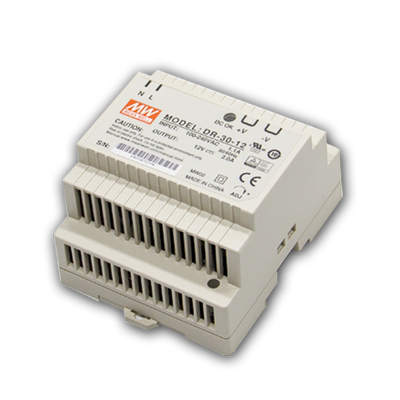 明纬DR-30-24V轨道型开关电源30W1.5A 台湾MW工控直流稳压 dr3024