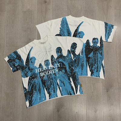 FIRST ROW Statues Rhine Stone Graphic Crop Tee青年男女短袖