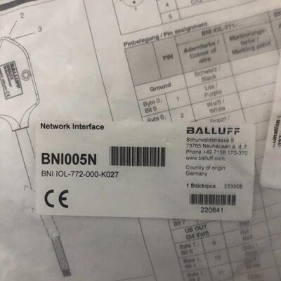 巴鲁夫BNI005N网络接口模块 型号BNI IOL