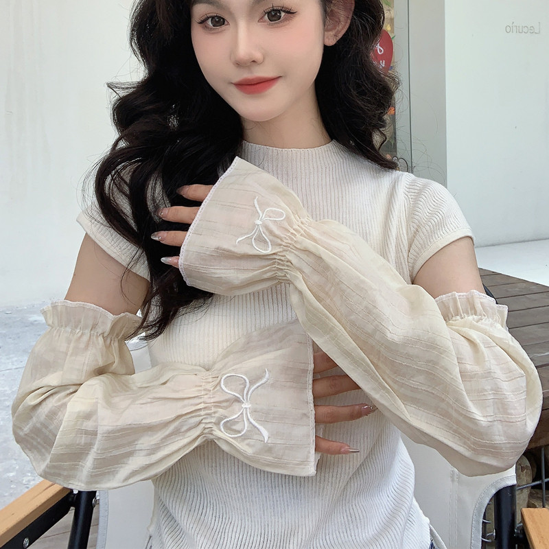 冰袖宽松防晒袖套冰丝女款夏季薄款遮阳网红户外手袖开车手套学生