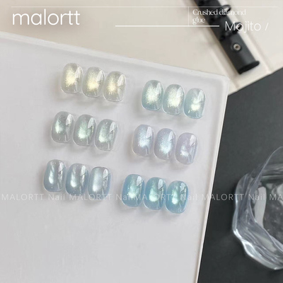麦鹿罐装 mojito莫吉托系列 春夏薄荷猫眼胶爆闪玻璃珠猫眼甲油胶