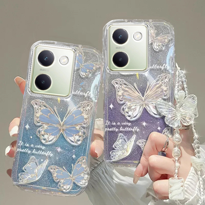 vivo Y200手机壳Y100透明Y5S软Y7S套Y9S全包Y10防摔Y11潮Y3高级Y31S感Y300蝴蝶Y33款Y35女vivoY200新Y32薄Y36