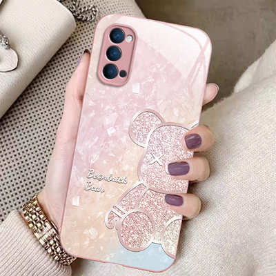 OPPO Reno4/4Pro/4se手机壳硅胶全包套保护套软玻璃超薄暴力熊新款高档卡通可爱