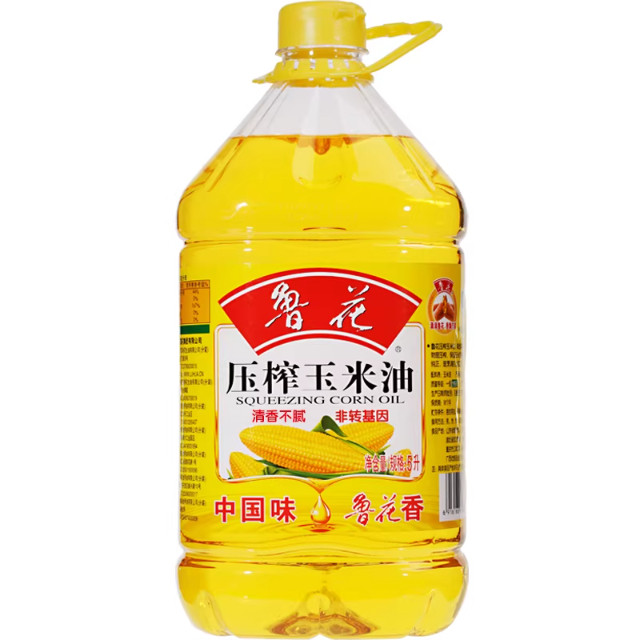 鲁花压榨玉米油5L 压榨一级玉米油家用炒菜煎炸食用油