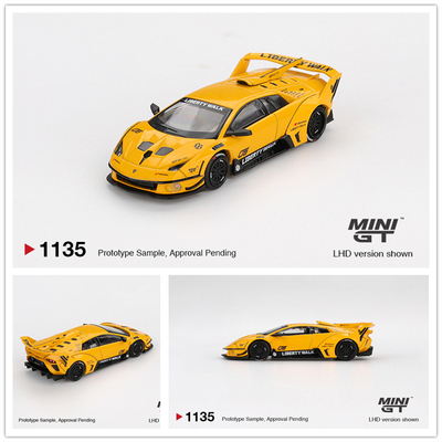 MINIGT 1:64 LB-Silhouette WORKS MURCIELAGO GT Evo黄 合金车模