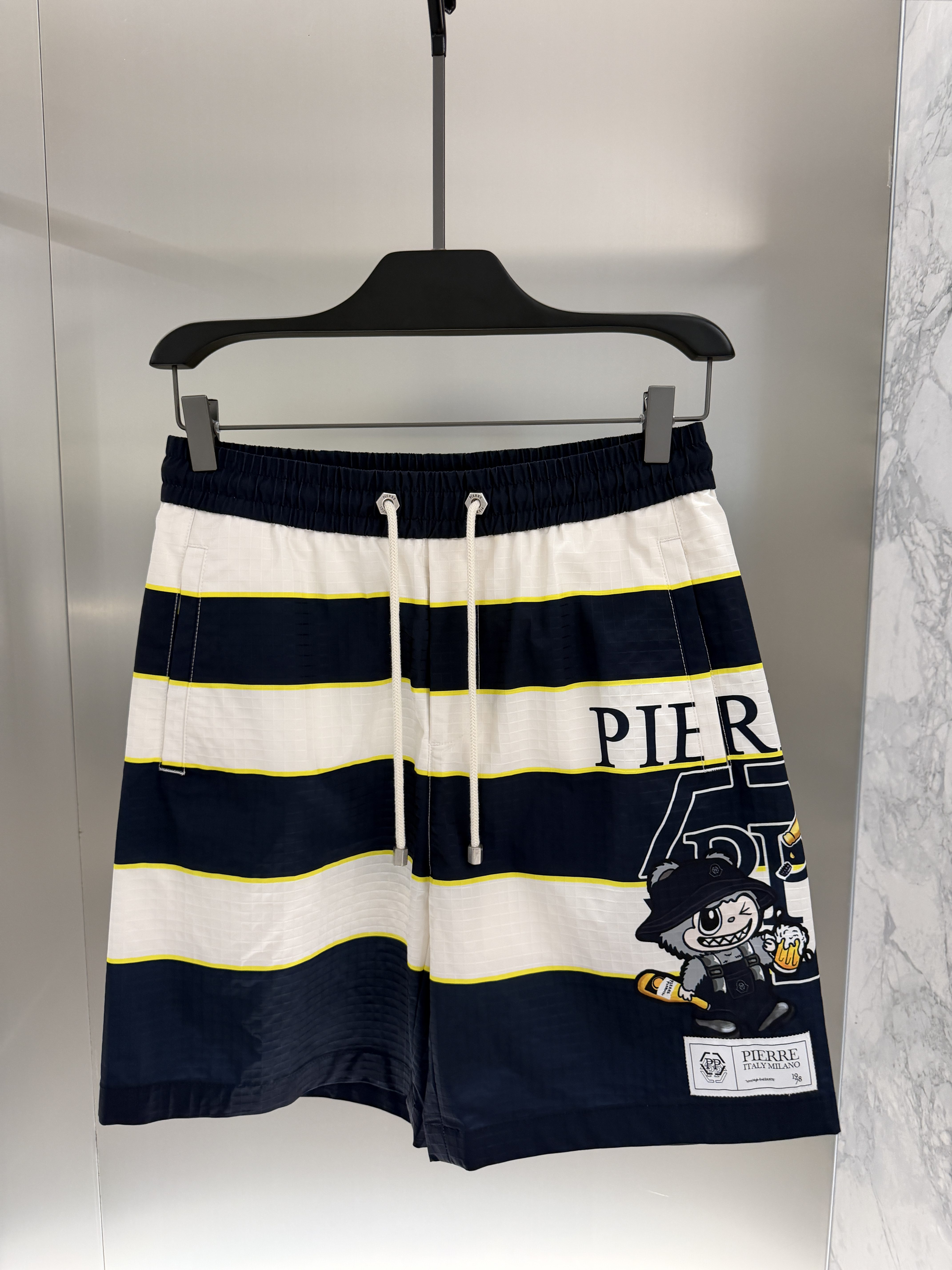 PIERRE PIERUCCI男装26夏季新款时尚印花条纹短裤直筒休闲297507