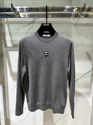 Karl Lagerfeld 25秋冬新款 男士字母logo烫钻羊毛衫1K1F50201190