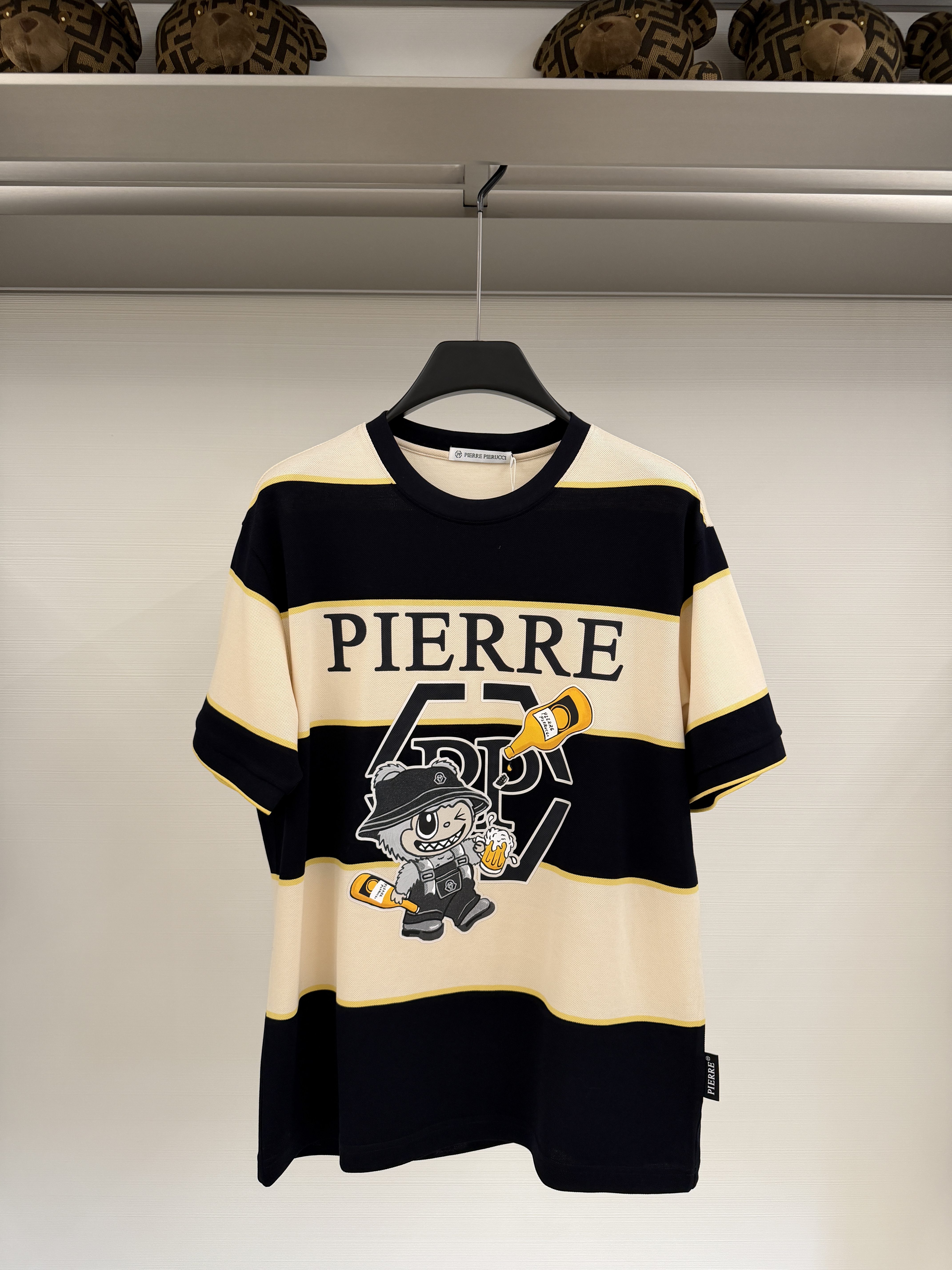 PIERRE PIERUCCI 26春夏新款 男士时尚卡通条纹短袖T恤881H262519