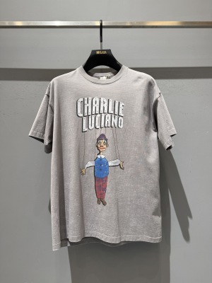 Charlie Luciano 张碧晨同款提线木偶印花短袖T恤做旧圆领休闲潮