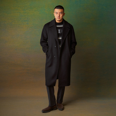 AllenXie海军大衣中长款外套