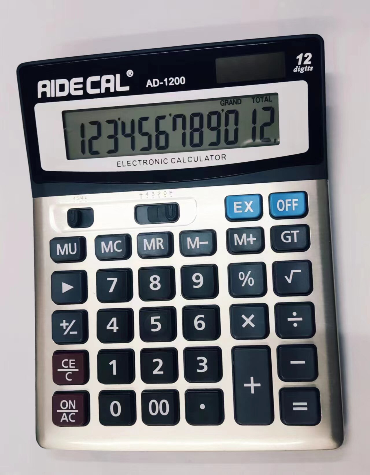 伊得利计算器AD-1200V 12位双电源适用商务办公银行财务会计