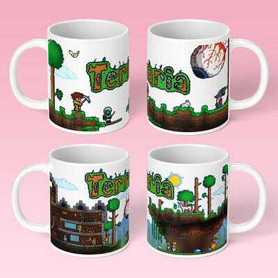 泰拉瑞亚周边马克杯Terraria陶瓷水杯像素卡通喝水杯子克苏鲁之眼