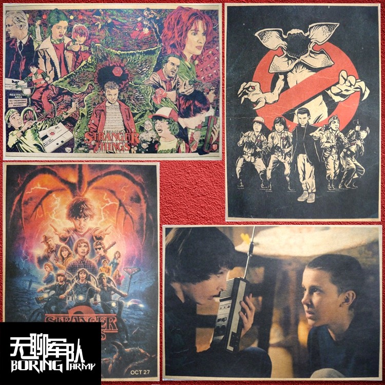 Stranger Things 怪奇物语 英剧美剧海报牛皮纸装饰画就把咖啡厅