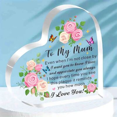 Acrylic Heart-Shaped Plaque: A Touching Gift for Mum - Mothe