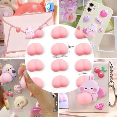 10pcs Funny Peach Buttocks Stickers Soft Pinched Decompressi