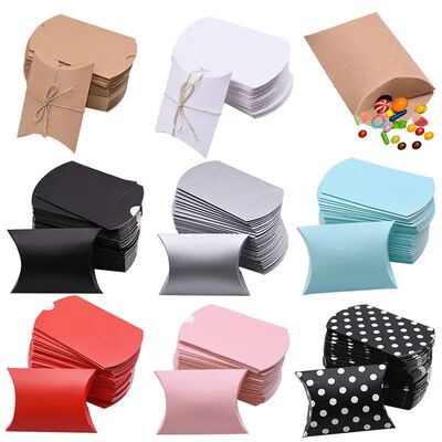 20/30Pcs Pillow Candy Box Kraft Paper Christmas Gift Packagi
