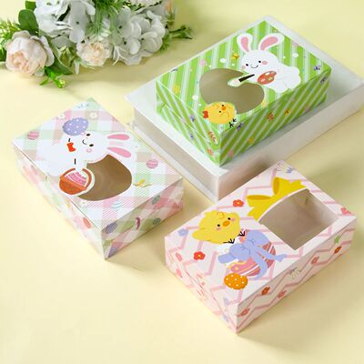 Easter Cartoon Candy Gift Box Egg Happy Easter Party Decorat