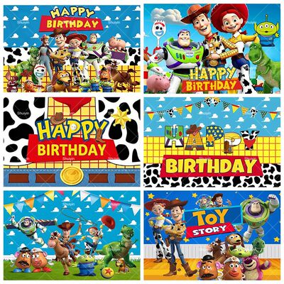 Cartoon Toy Story Backdrop Kids Birthday Decorations Party S