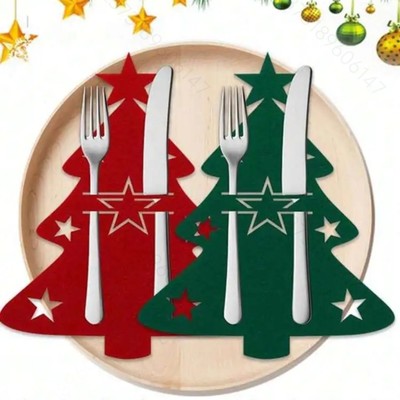 Christmas Knife And Fork Set Felt Christmas Tree Knife And F