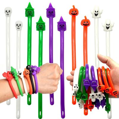 Soft Stretch Silicone Wristbands Spider Bat Skull Pumpkin Gh