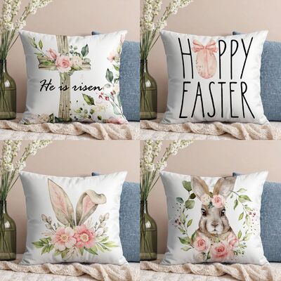 Cute Bunny Cushion Cover Farmhouse Home Decor Pillowcase Car