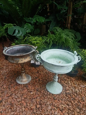 包邮美式做旧铁艺小鸟高脚奖杯盆