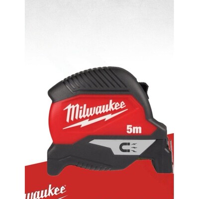 milwaukee卷尺5米钢卷尺带磁性磁吸尺子测量工具耐磨高精度