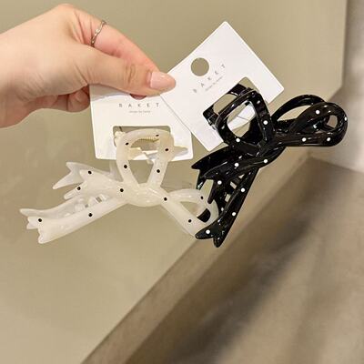 5.13韩国东大门baket发饰亚克力波点大号蝴蝶结抓夹