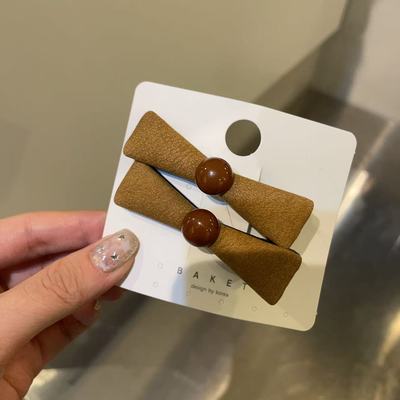 10.21韩国东大门baket发饰纯色蝴蝶结对夹边夹