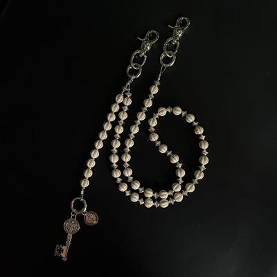 CGYYDS 手工串珠裤链南瓜松白石组合裤链cleanfit 设计感腰间挂饰