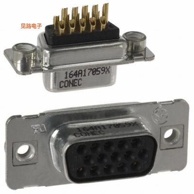 164A17059X -原装[CONN D-SUB HD RCPT 15P SLDR CUPD