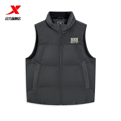 【林书豪同款】特步羽绒马甲2025冬季新款加绒保暖男外套官方正品