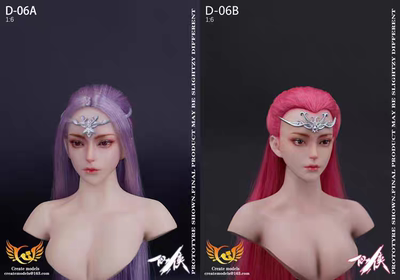现货 Createmodels 1/6 仙侠系列女头 D-06AB 两款发色 兵人头雕