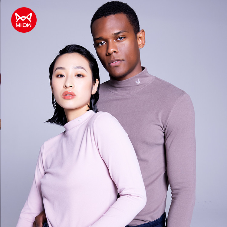 Miiow猫人爆抱绒女士半高领长袖打底衫U21601672_虎窝淘