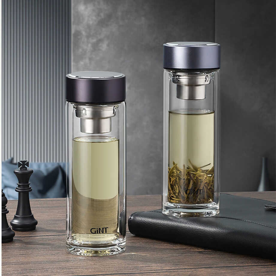 嘉特双层玻璃杯家用泡茶杯男士茶水分离水杯高级感耐高温隔热杯子
