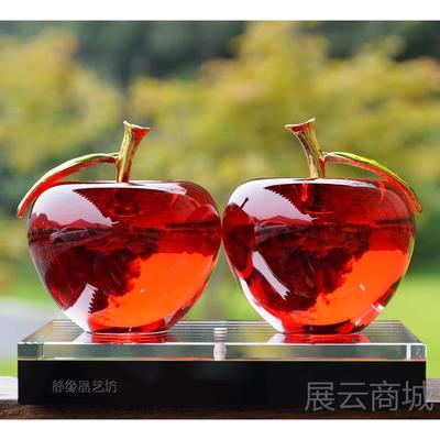 高档水晶苹果汽车摆件创意用车香水座 车车内饰品车上装饰平安平