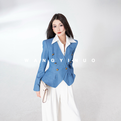 MD依诺【初秋海盐】2026春季新款时尚重工设计感名媛气质西服外套