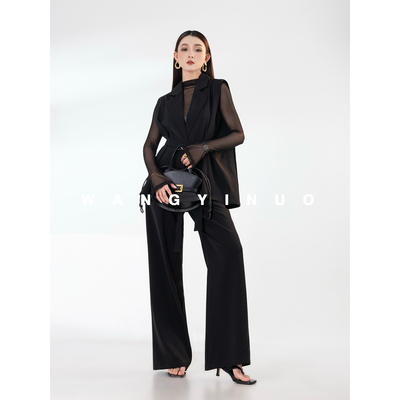 MD依诺【雅致格调】2026早春垂感无袖西装马甲阔腿裤高腰时尚套装