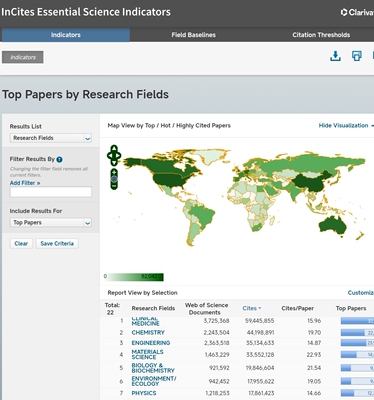 Essential Science Indicators ESI基本科学指标数据库