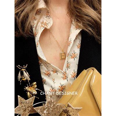 LouieDans四叶草纯银镀金项链