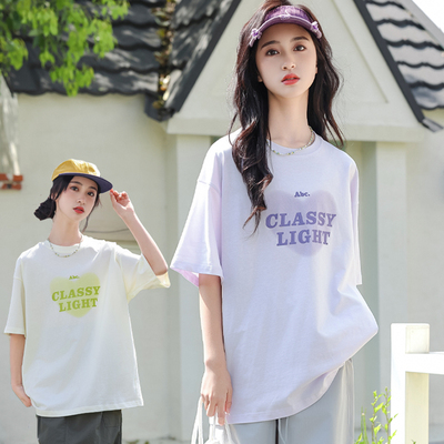 骄骄虎圆领女童夏季纯棉短袖t恤