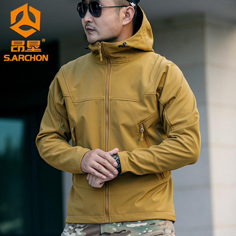 户外战术软壳冲锋夹克衣男士保暖三合一春夏防风防水加绒软壳衣